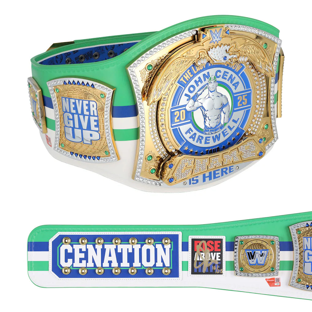 John Cena WWE Autographed Farewell Tour 2025 Dallas Replica Title Belt